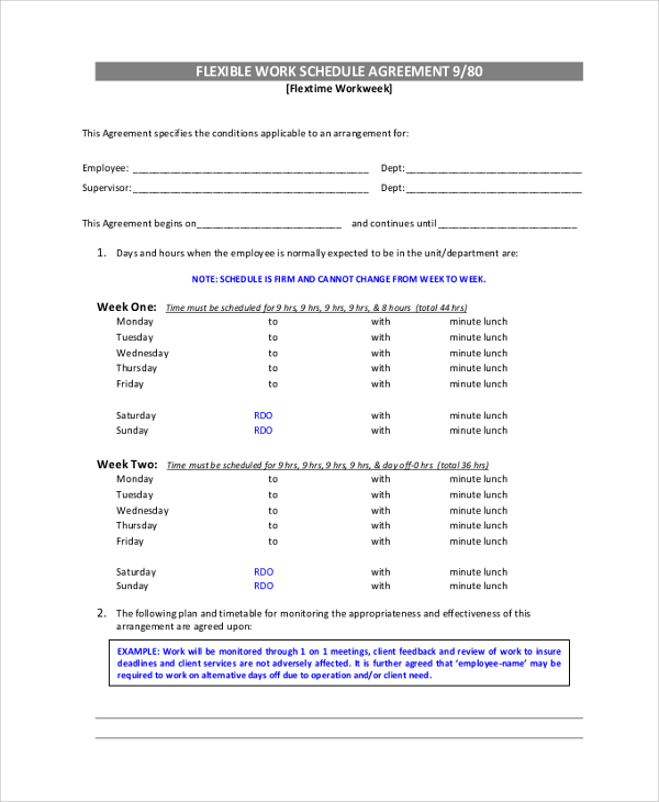 FREE 12 Sample Work Schedules In PDF MS Word Excel