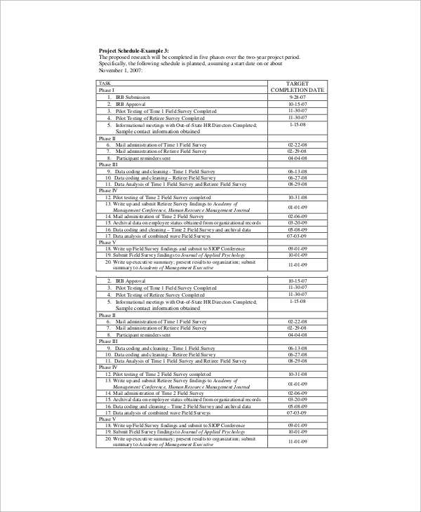 FREE 9 Sample Project Schedules In PDF MS Word