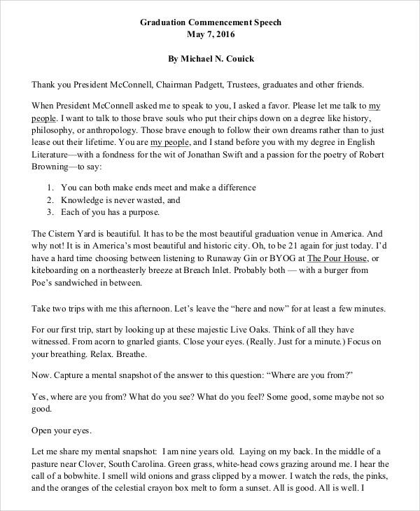 Best Graduation Speech Ever Written