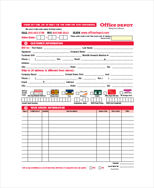 FREE 7 Office Depot Samples In PDF MS Word