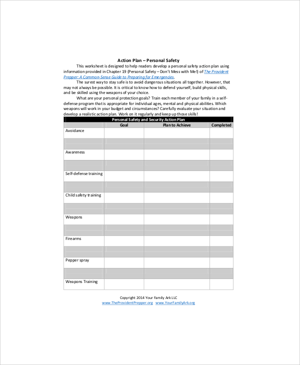 FREE 12 Sample Personal Action Plan Templates In PDF MS Word