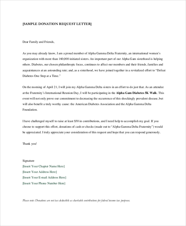 Letter Template For Donations Request Letter Template For Donations Request