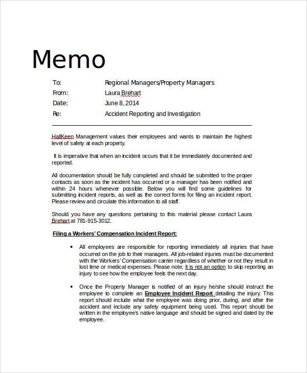 FREE 13 Sample Professional Memos In PDF MS Word Google Docs