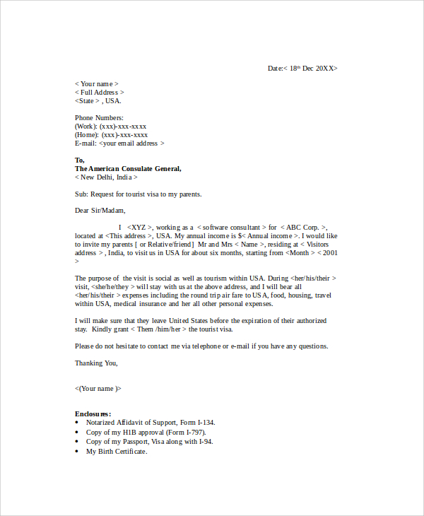 FREE 12 Sample Visa Sponsorship Letter Templates In PDF MS Word 