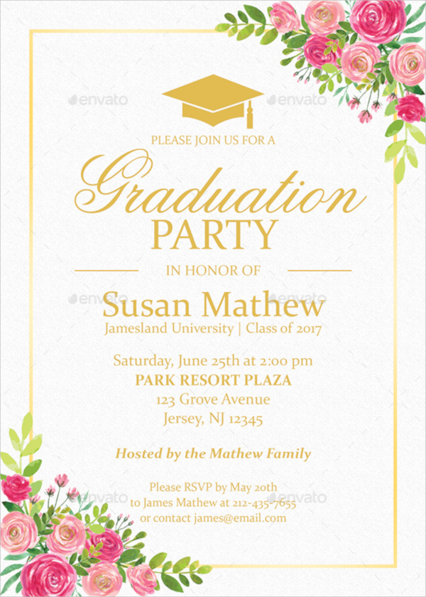 FREE 18 Sample Graduation Invitation Templates In PSD EPS MS Word 
