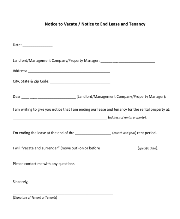 FREE 11 Sample 30 Day Notice Letter Templates In PDF MS Word Pages