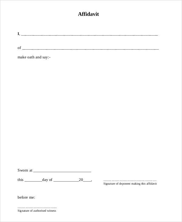FREE 6 Sample Sworn Affidavit Forms In PDF