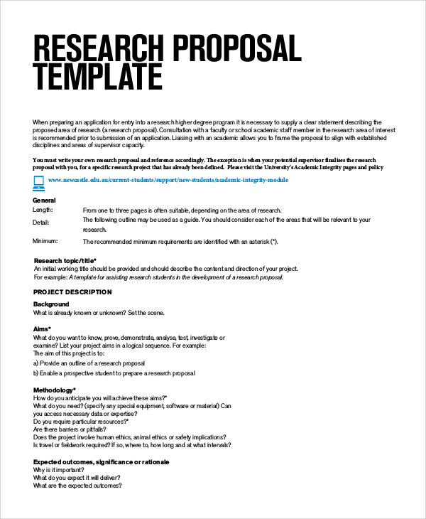 Marketing Research Proposal Template Free Download