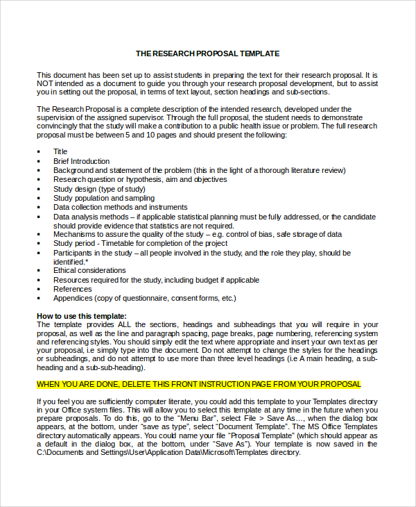 FREE 12 Research Proposal Samples In PDF MS Word Pages