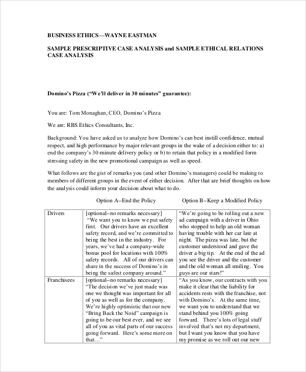 FREE 6 Sample Business Case Analysis Templates In PDF MS Word