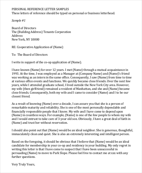 FREE 11 Sample Character Reference Letter Templates In PDF MS Word 