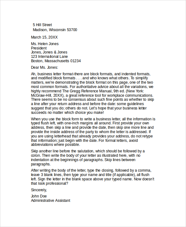 FREE 7 Sample Business Letter Templates In PDF MS Word