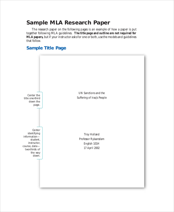 FREE 6 Sample MLA Outline Templates In PDF MS Word