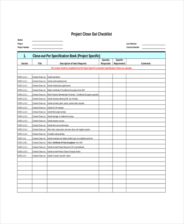 FREE 8 Sample Project Closeout In PDF MS Word