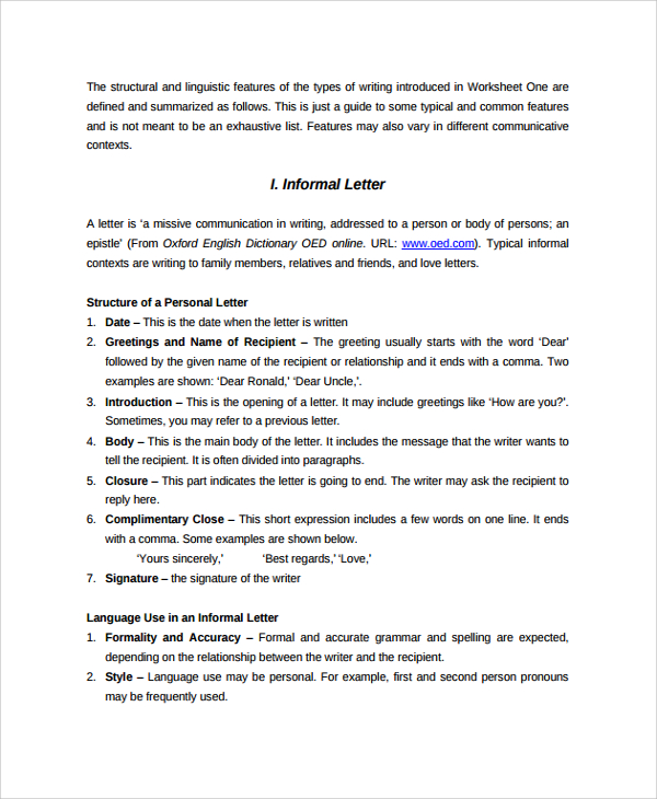  Different Types Of Informal Letters How To Write Informal Letters In