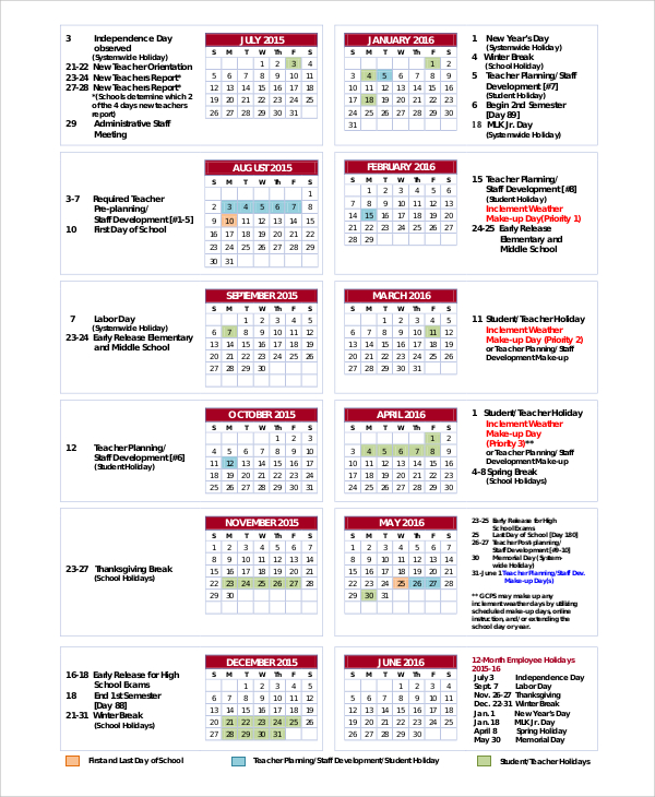 FREE 12 Sample Yearly Calendar Templates In PDF MS Word Google 