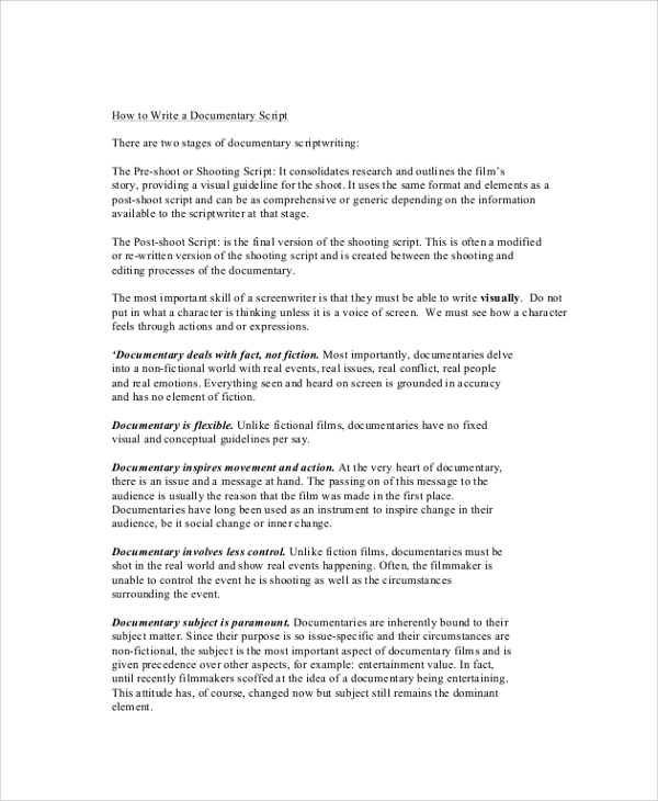 FREE 8 Sample Script Writing Templates In PDF MS Word