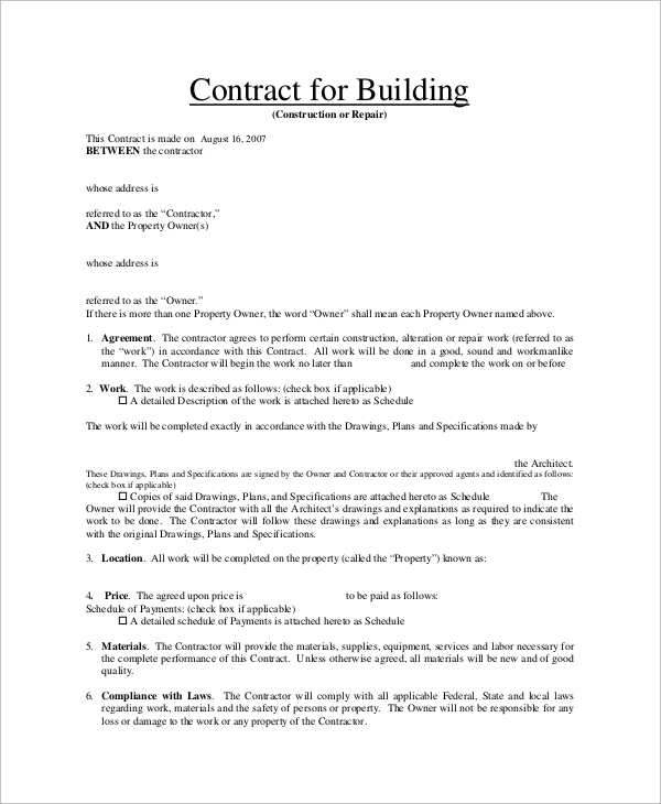 FREE 25 Sample Contracts In PDF MS Word Excel