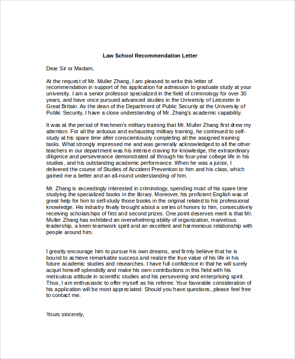 FREE 7 Sample Recommendation Letter Templates In PDF MS Word