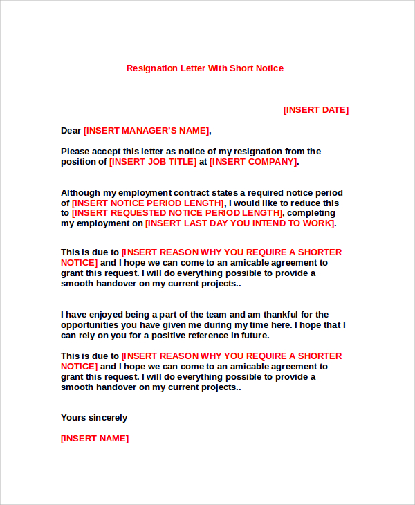 FREE 9 Letter Of Resignation Samples In MS Word PDF FREE 9 Letter Of Resignation Samples In MS Word PDF