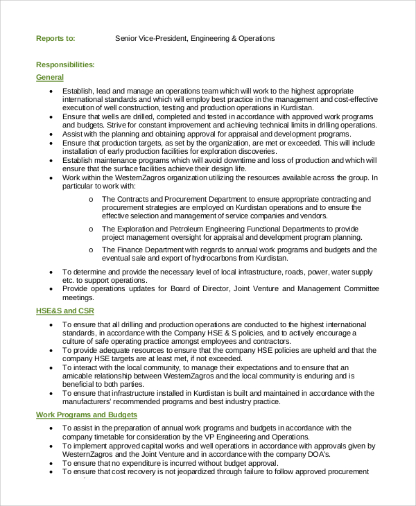 FREE 9 Sample Operations Manager Job Descriptions In PDF