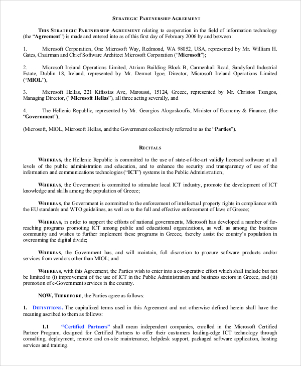 Best Templates Sample Partnership Agreement 16 Examples In PDF Word