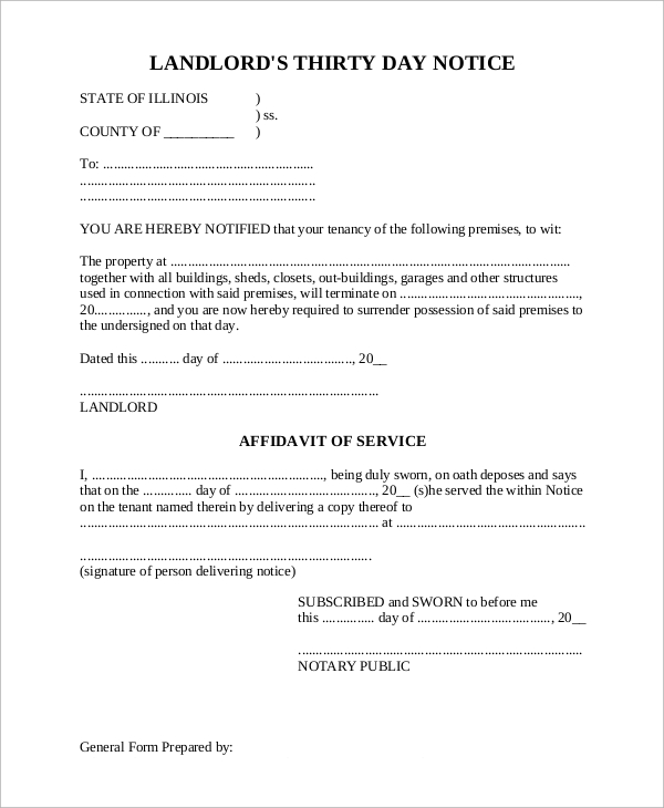 10 Best 30 Day Notice To Tenant Examples Templates Download Now Images