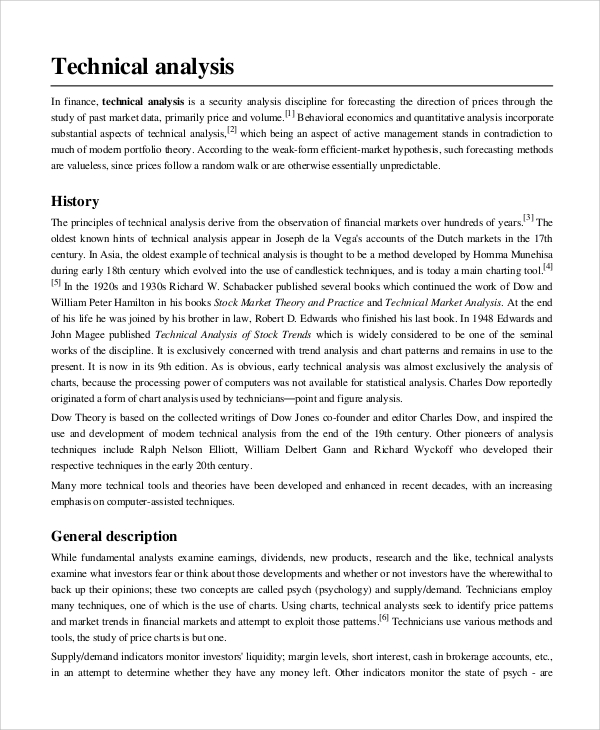 FREE 8 Sample Technical Analysis Templates In PDF MS Word