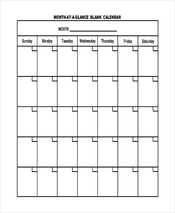 Monthly Free Printable Calendar Templates