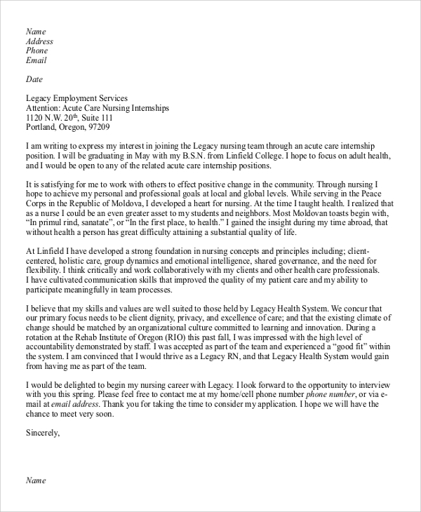 7 Job Application Cover Letter Nursing Simple Cover Letter