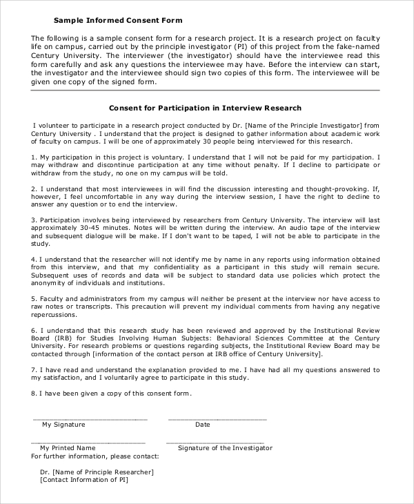 FREE 9 Sample Informed Consent Forms In PDF MS Word FREE 9 Sample Informed Consent Forms In PDF MS Word