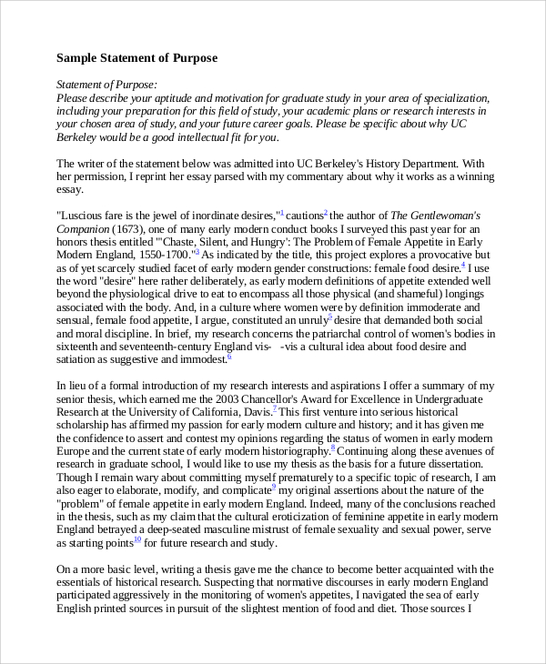  Example Of Statement Of Interest For Graduate School 9 Best Statement Of Purpose Examples For 