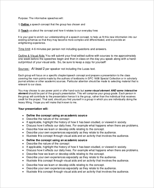 FREE 9 Informative Speech Samples In PDF