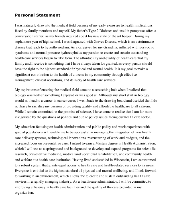 Personal Statement For Scholarship Samples