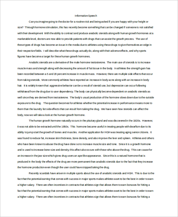 FREE 8 Informative Speech Samples In MS Word PDF
