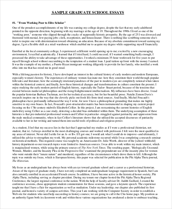 FREE 7 Sample Personal Statement For Graduate School In MS Word PDF