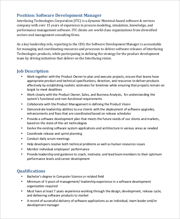 Software Developer Job Descriptions Mryn Ism