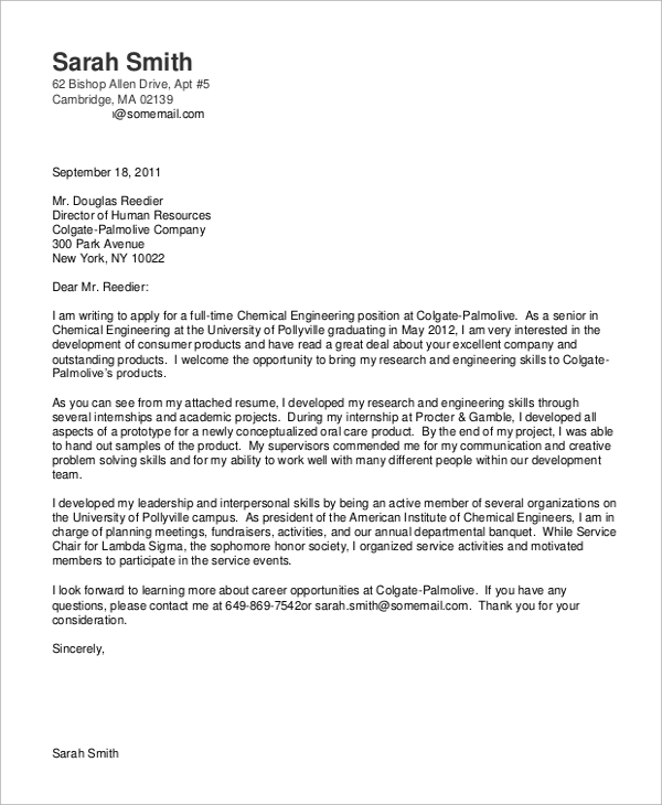 Bridge Engineer Cover Letter
