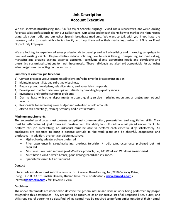 Senior Account Manager Advertising Job Description Digital Account Manager Job Description 