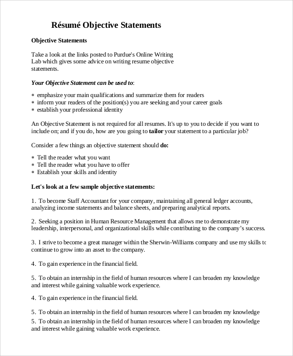 Download Resume Objective Statement Examples PNG Resume Template Sxty