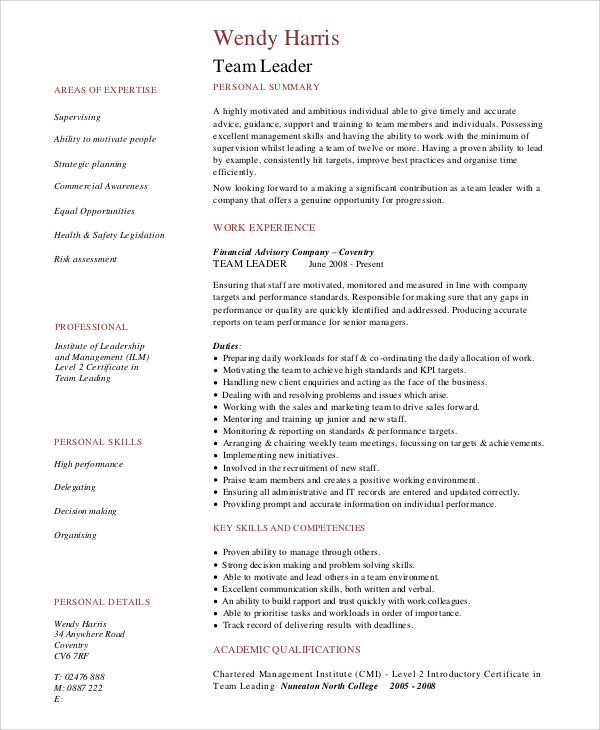 FREE 9 Sample Resume Summary Statement Templates In MS Word PDF
