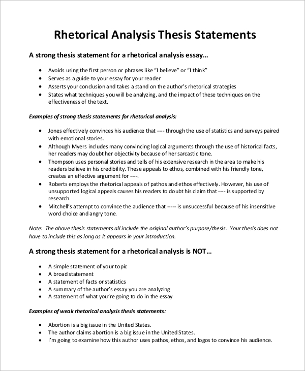 FREE 10 Sample Thesis Statement Templates In MS Word PDF