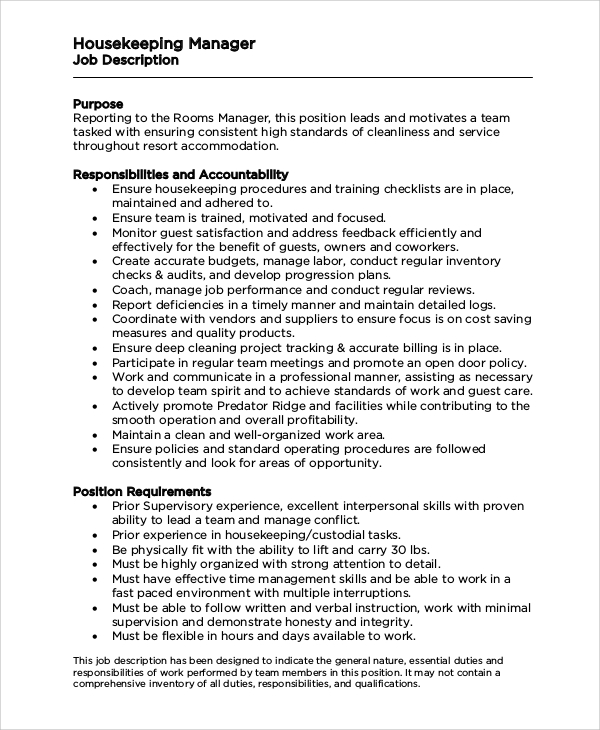Housekeeping Resume Sample Pdf Free Samples Examples Format 