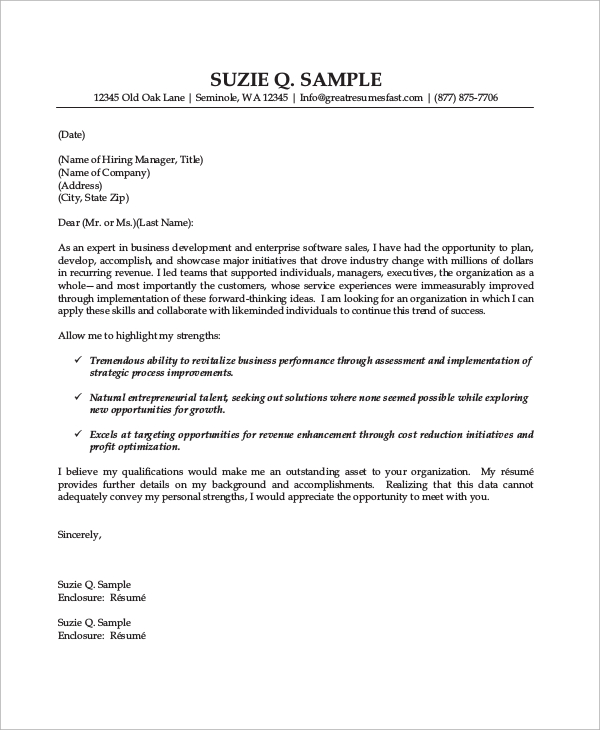 FREE 14 Sample Sales Cover Letter Templates In MS Word PDF