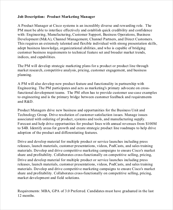 FREE 10 Sample Production Manager Job Description Templates In PDF