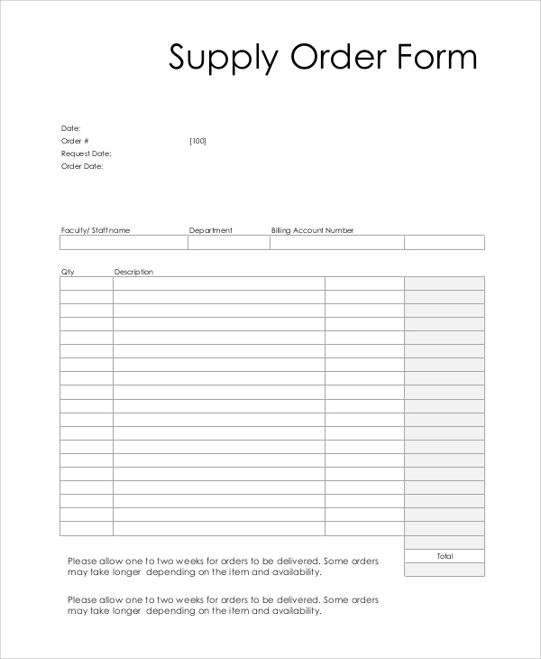FREE 10 Sample Order Forms In PDF MS Word