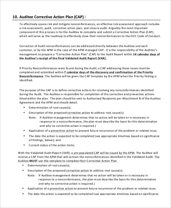FREE 14 Sample Corrective Action Plan Templates In MS Word PDF