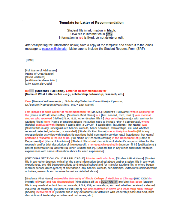 How To Write A Letter Of Recommendation For A High School Student For A