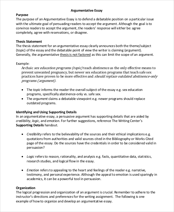 FREE 16 Argumentative Writing Samples Templates In PDF MS Word