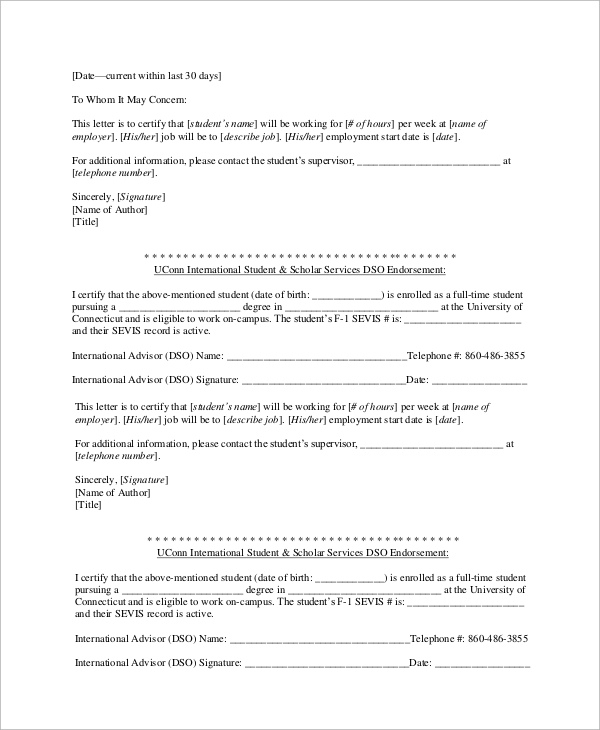 FREE 11 Sample Employment Verification Letter Templates In MS Word PDF